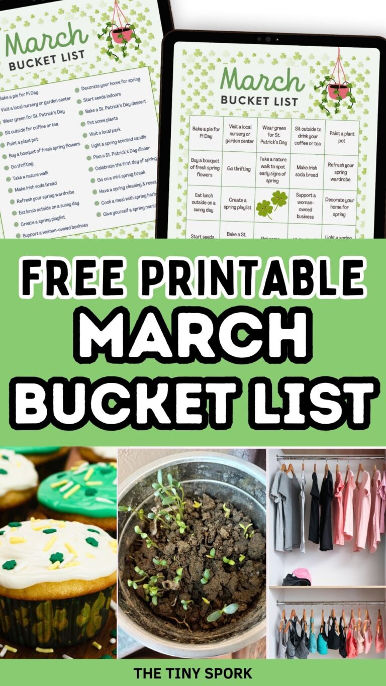 25 Simple & Cozy March Bucket List Ideas (+FREE Printable) - The Tiny Spork
