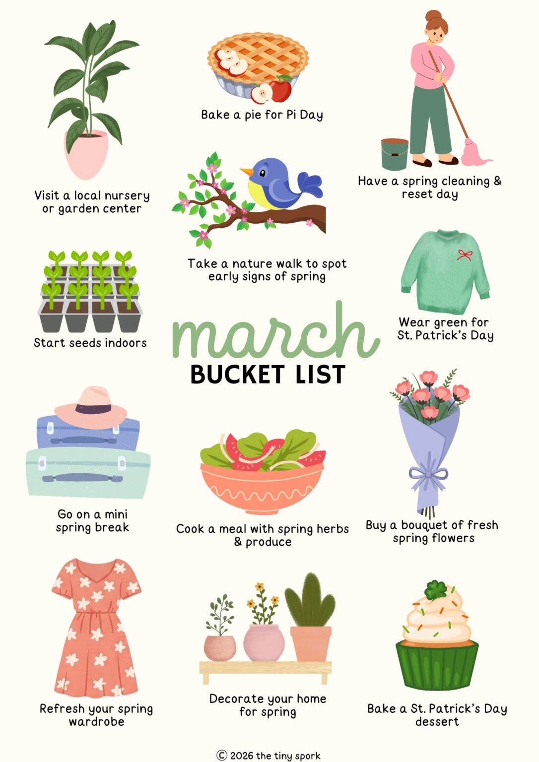 25 Simple & Cozy March Bucket List Ideas (+FREE Printable) - The Tiny Spork